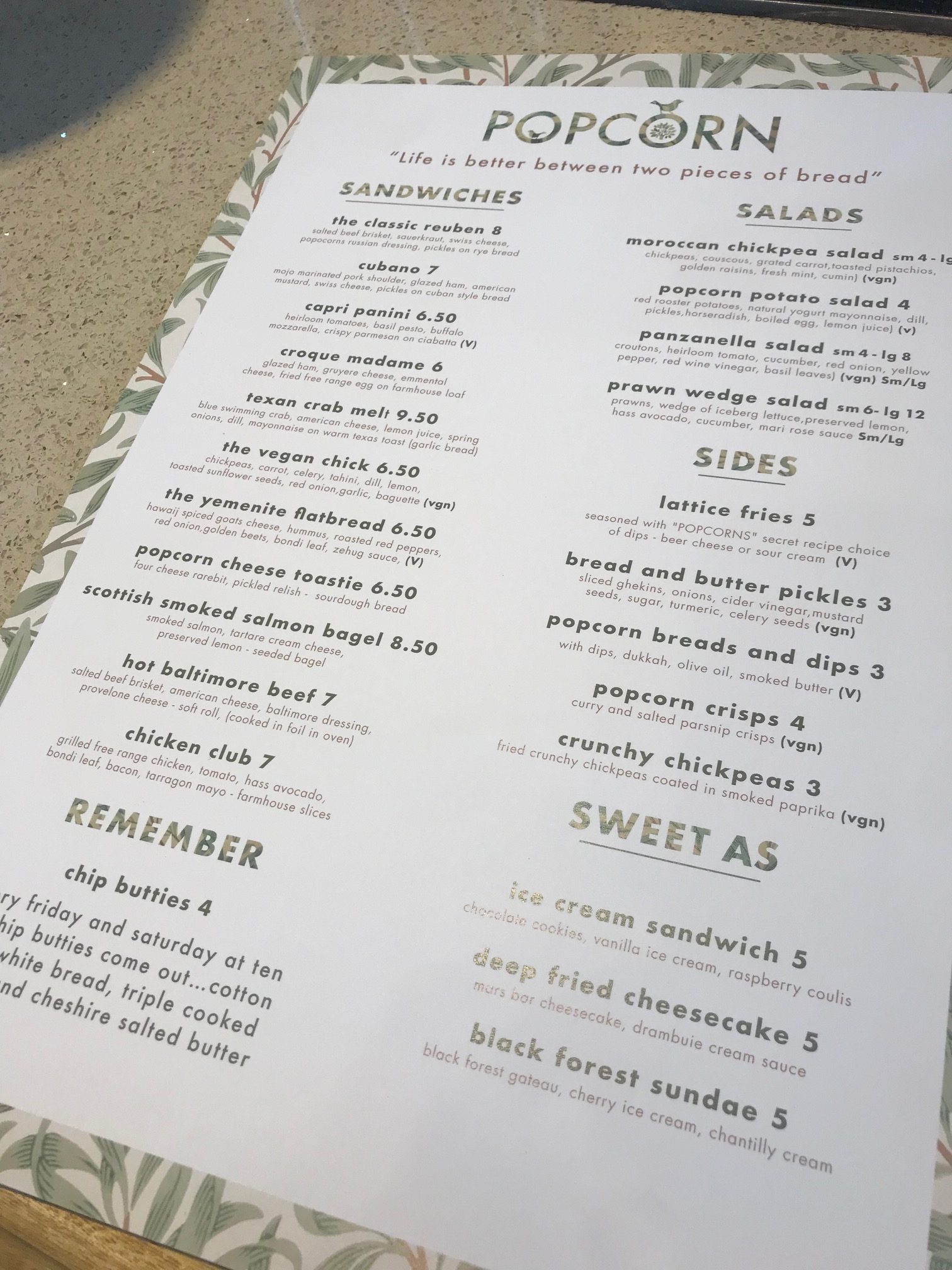 popcorn menu | Taste Cheshire